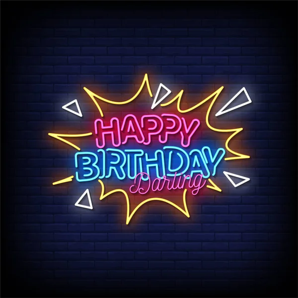 Happy Birthday Poster Neon Style Happy Birthday Neon Signs Greeting ...