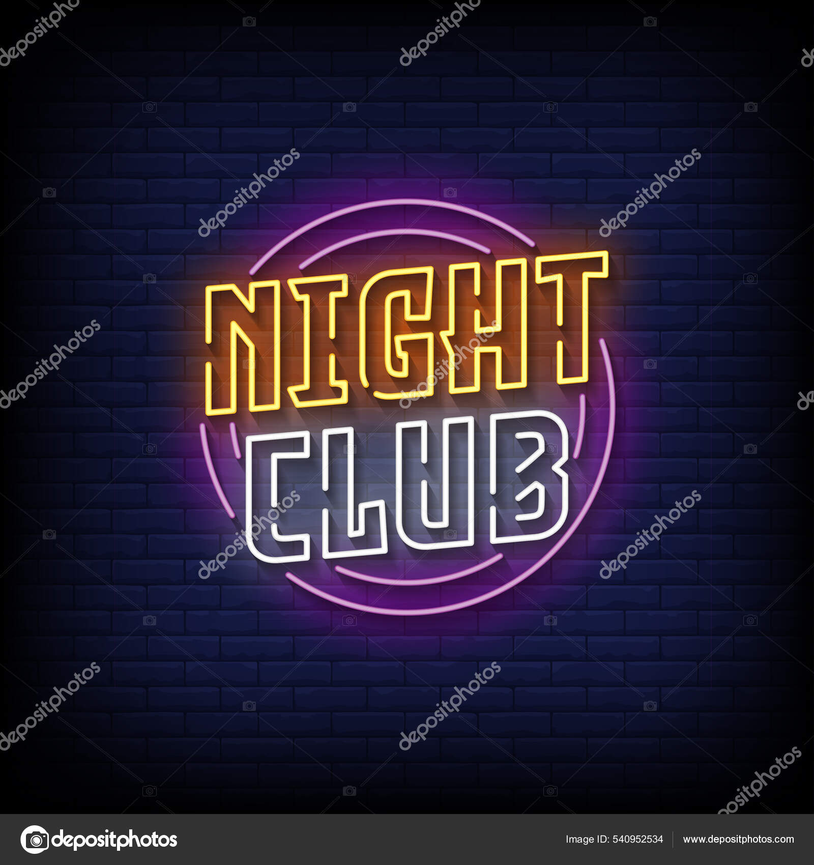 Night Club Neon Signs Style Text Vector Stock Vector by ©bohlam 540952534