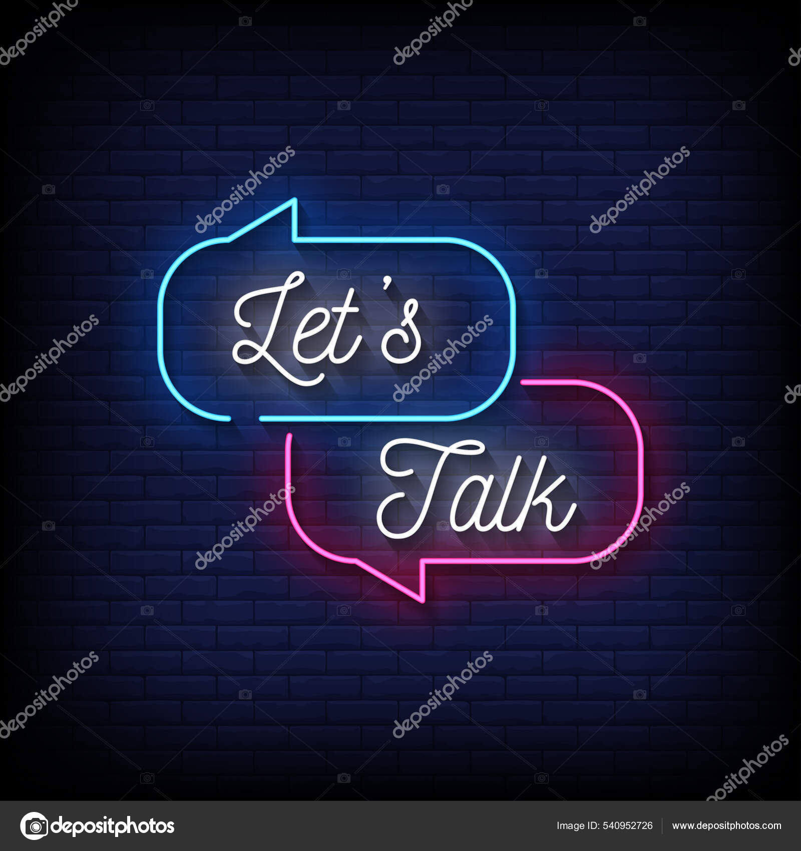 Lets Talk Neon Signs Style Text Vector Stock Vector Image by ©bohlam #540952726