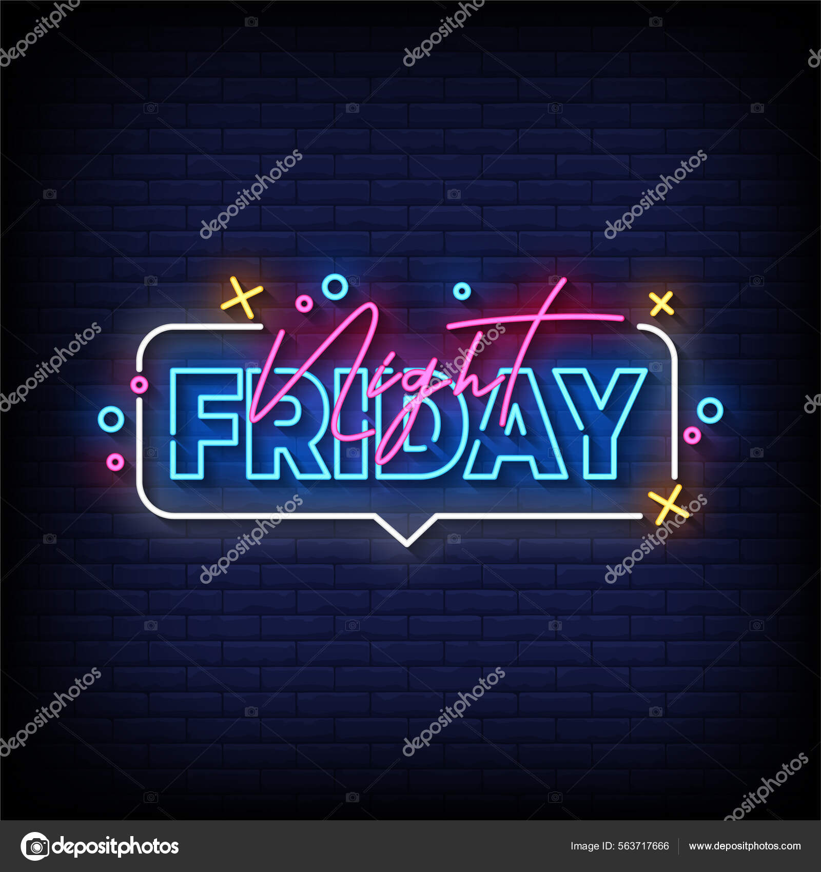 Night Friday Neon Signs Style Text Vector Stock Vector Image by ©bohlam ...