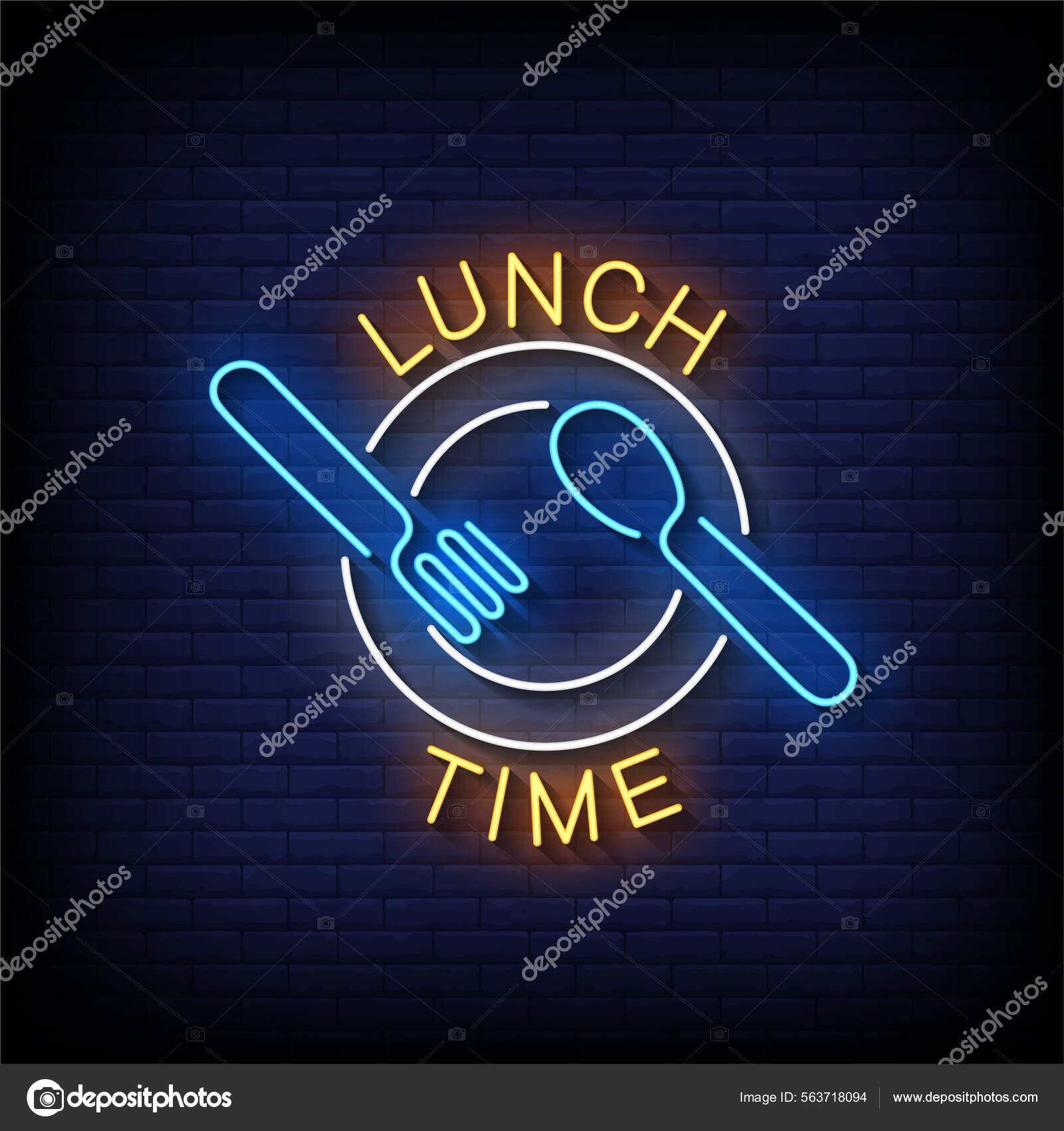 Lunch Time Neon Signs Style Text Vector Stock Vector by ©bohlam 563718094