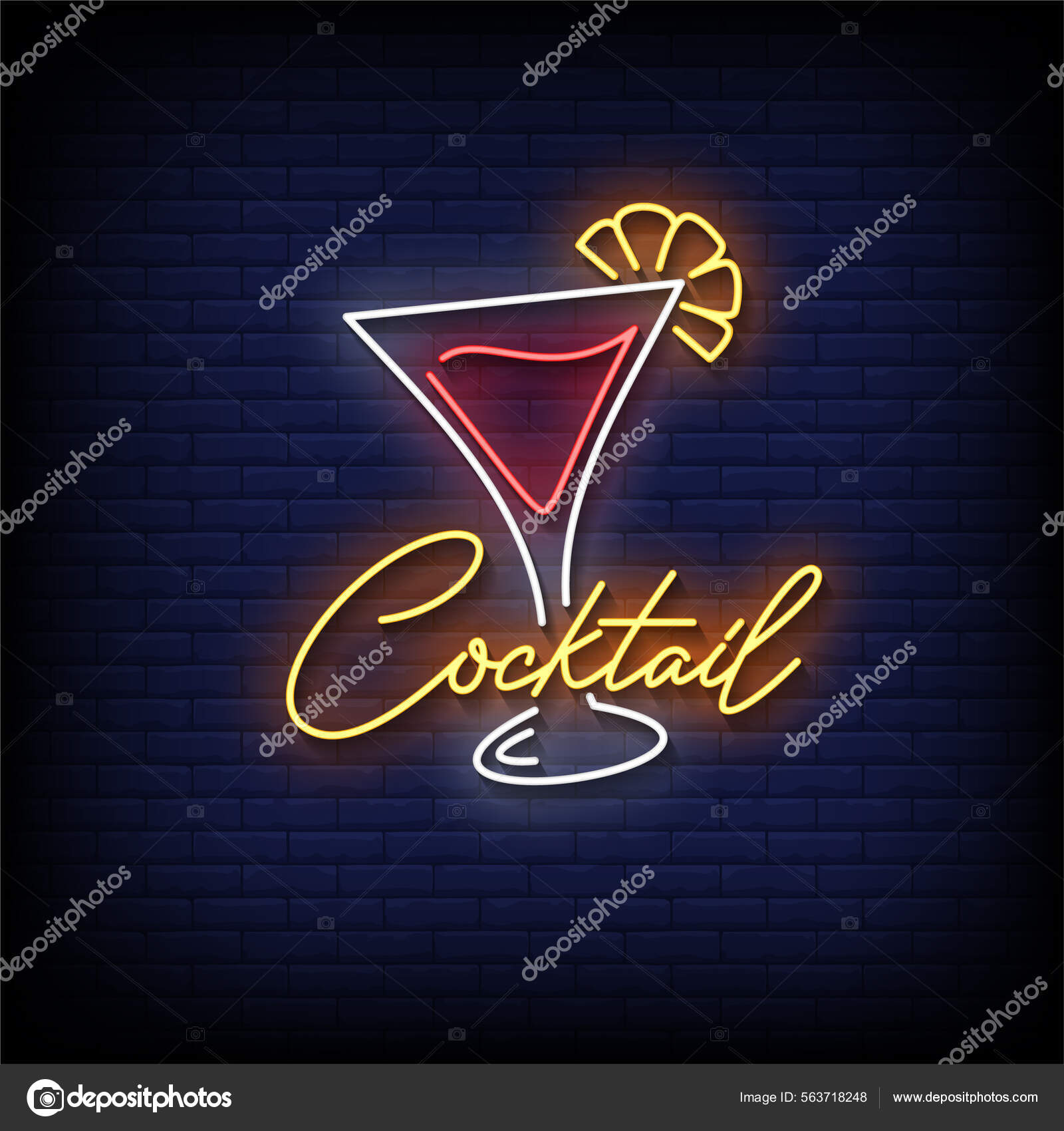 Cocktail Neon Signs Style Text Vector Stock Vector Image by ©bohlam ...