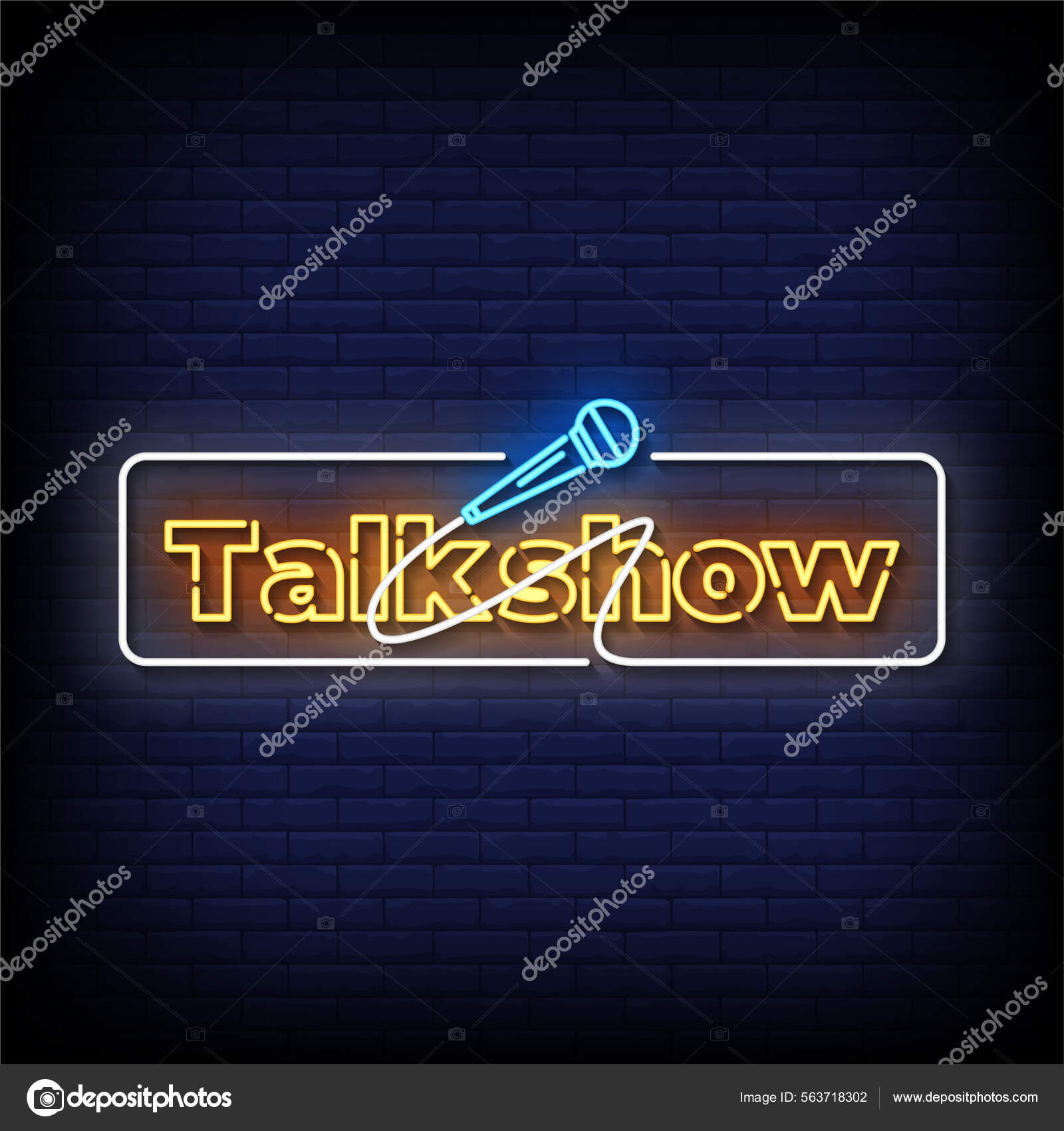 Talk Show Neon Signs Style Text Vector Stock Vector by ©bohlam 563718302