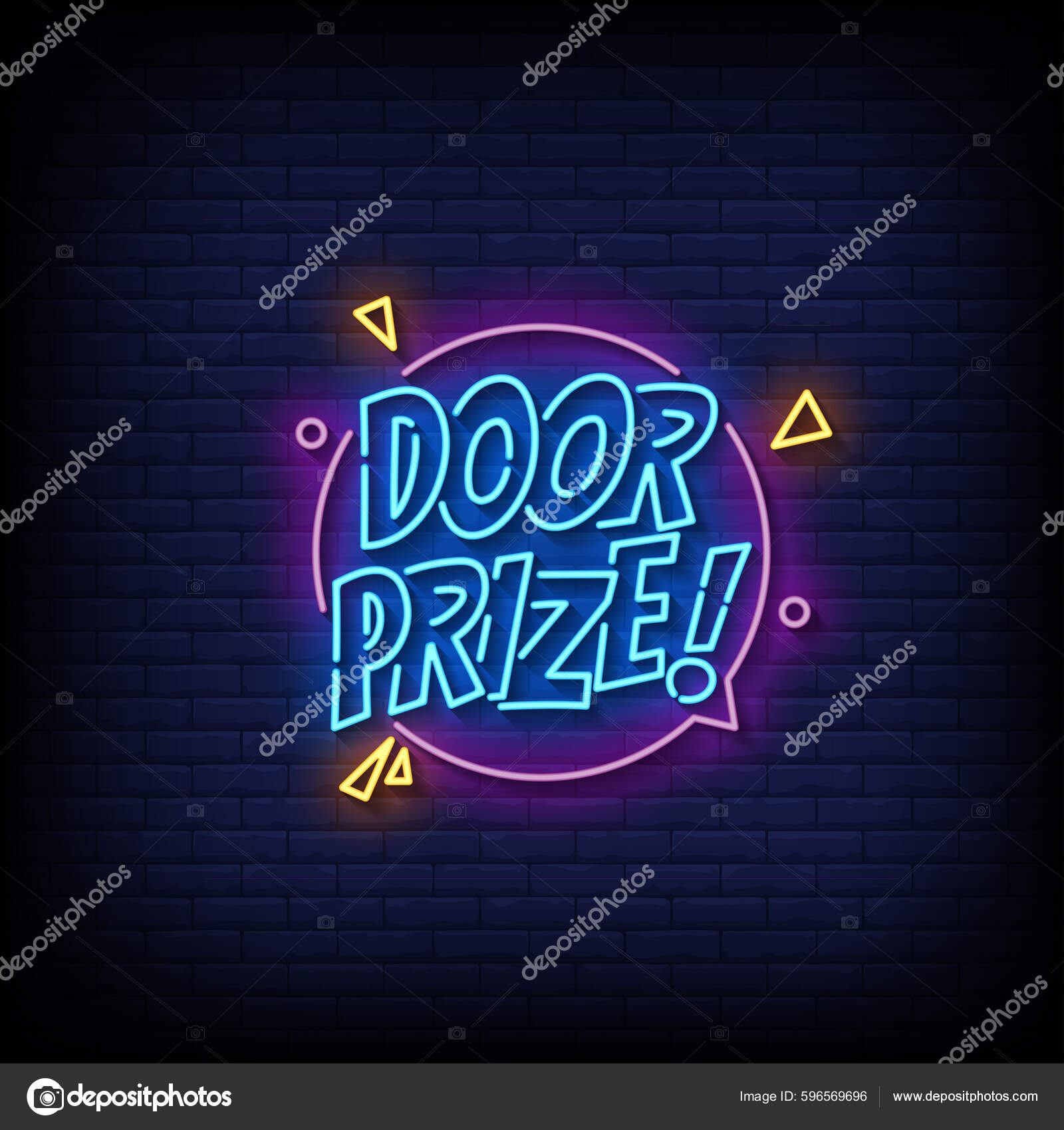 Door Prize Neon Billboard Sign Illustration Stock Vector Image by ...