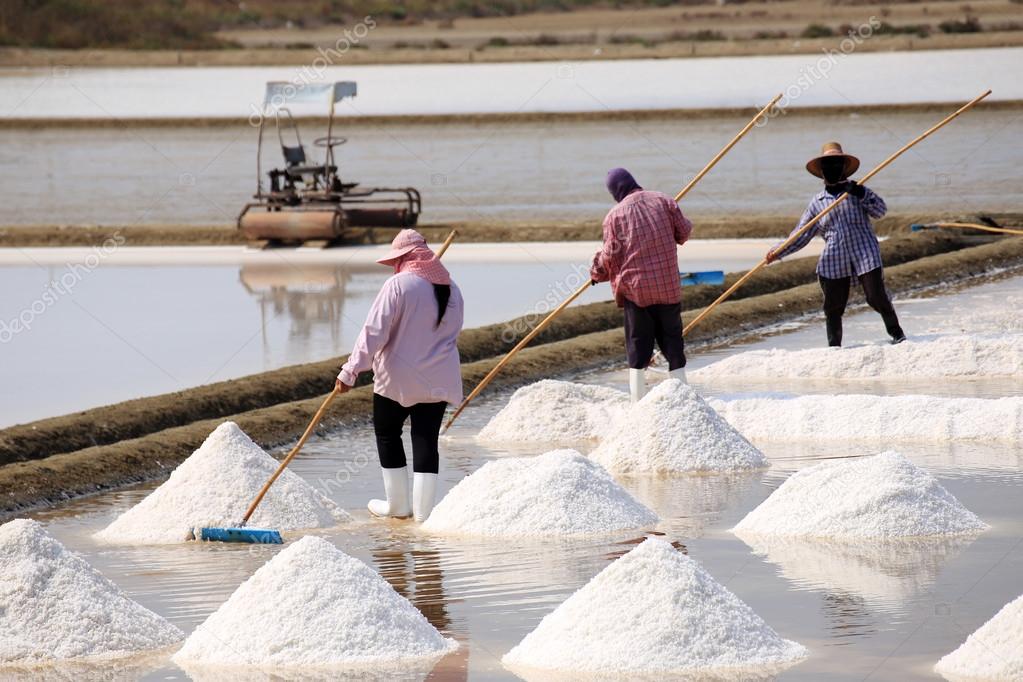 Workers in salt pans, Thailand. Stock Photo by ©kung_mangkorn 41507485