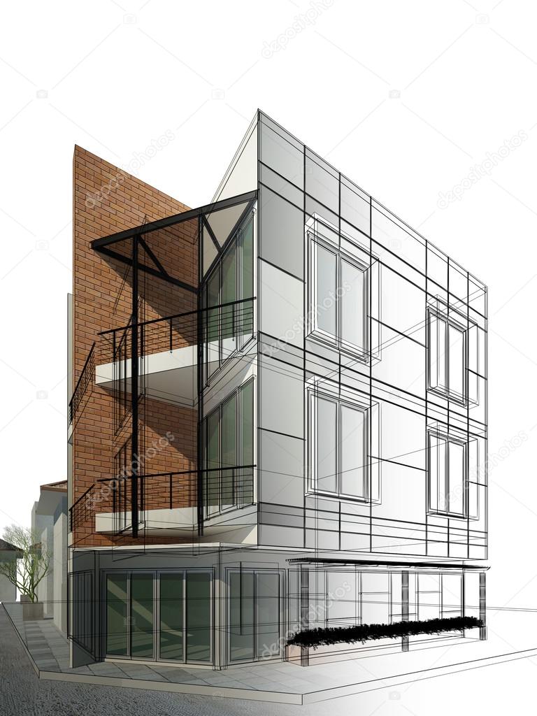 Abstract sketch design of building Stock Photo by ©yaryhee 51063633