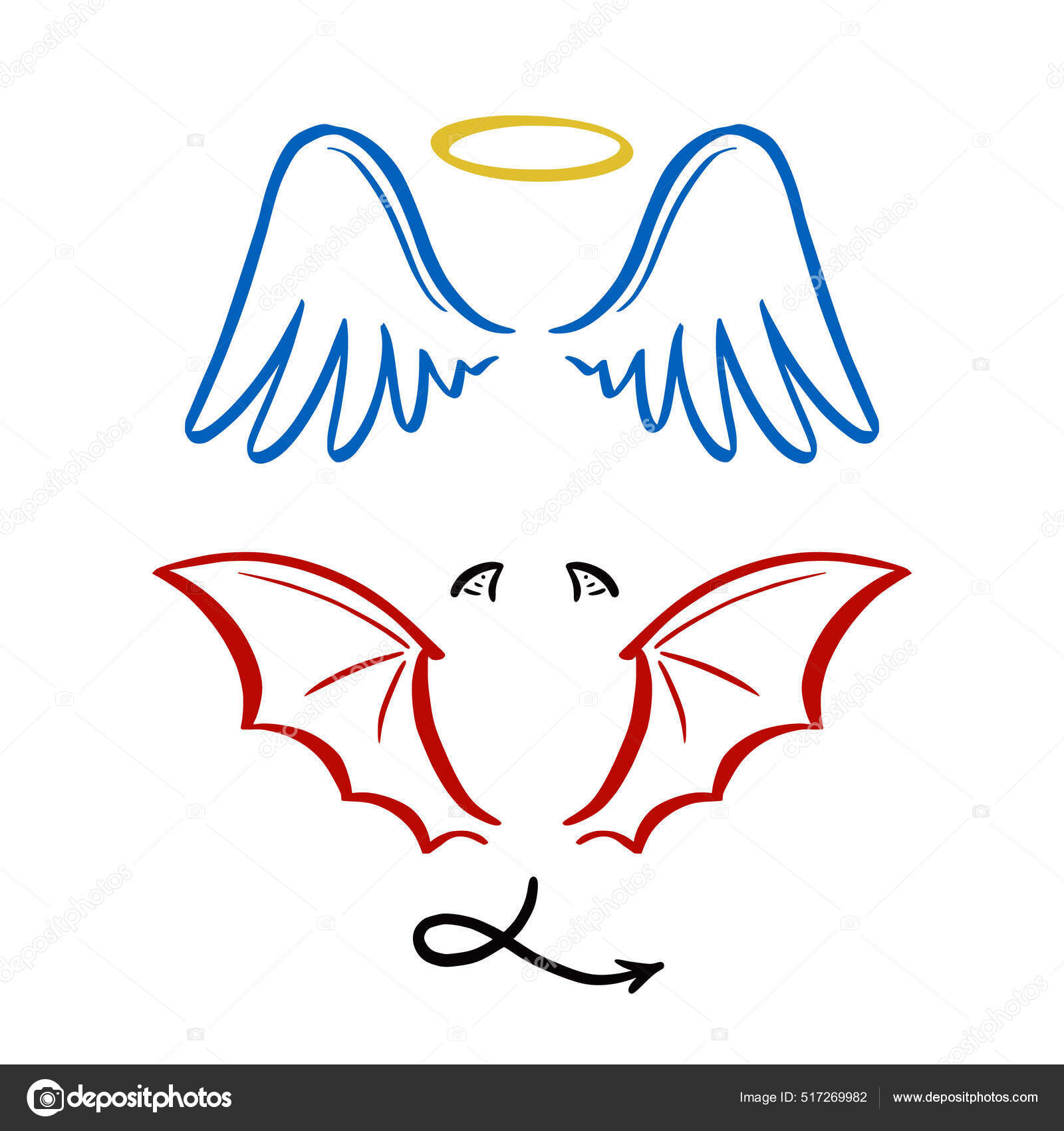 Angel and devil stylized vector illustration. Stock Vector by ©Polina ...