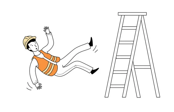 Injured worker fall accident. Line drawn doodle Stock Vector by ©Polina ...