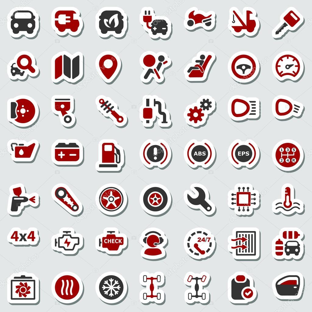 Iconset automobile red & black sticker Stock Vector Image by ©art_co ...