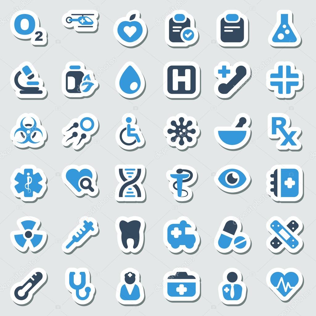 Medical iconset blue & sticker Stock Vector Image by ©art_co #35095731