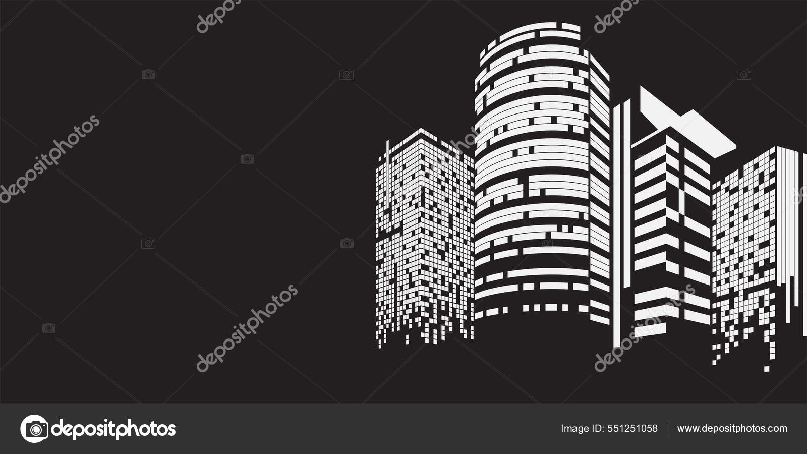 Cityscape White Background Building Perspective Modern Building City ...