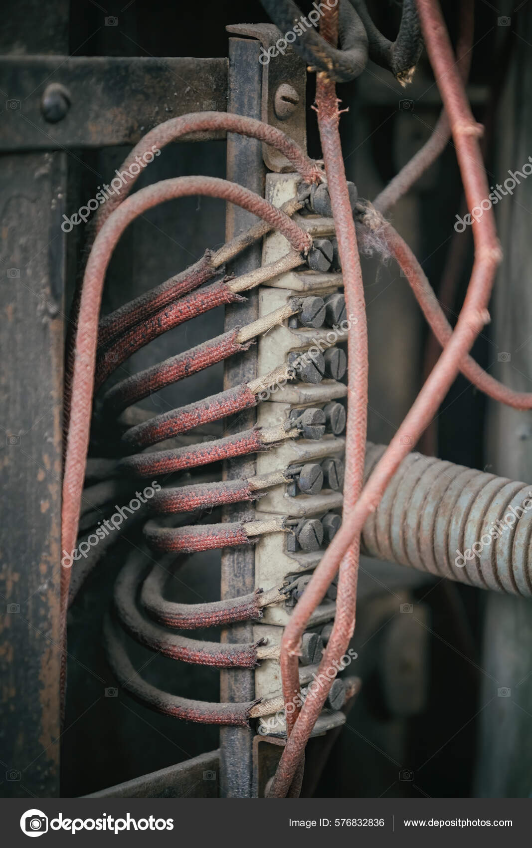 Old Obsolete Electrical Installation Stock Photo by ©czgur 576832836