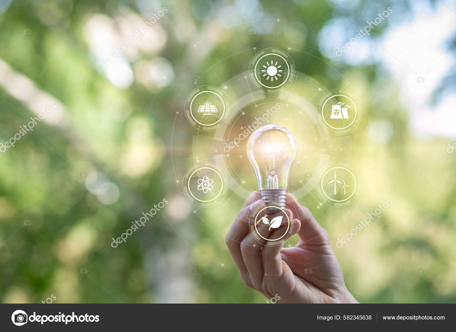 Light Bulb Alternative Energy Interface Background — Stock Photo © NataliMis #582345638