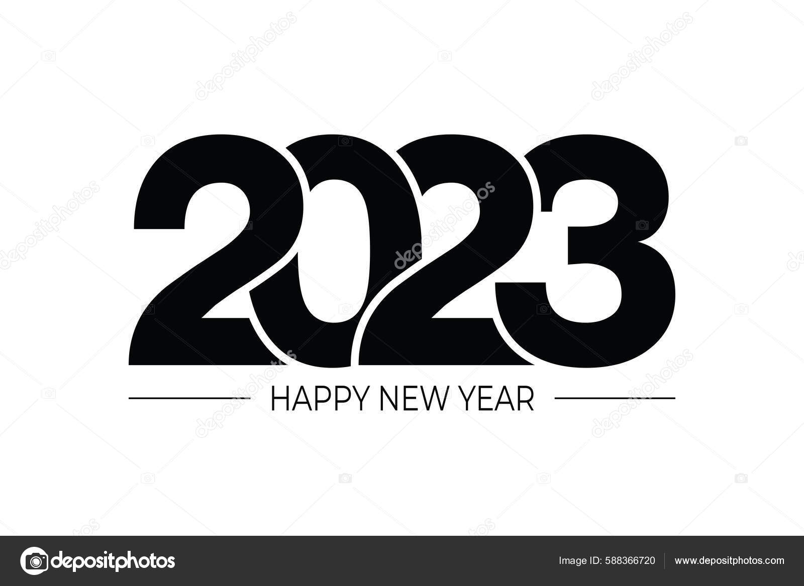 Happy New Year 2023 Text Design Brochure Design Template Card Stock