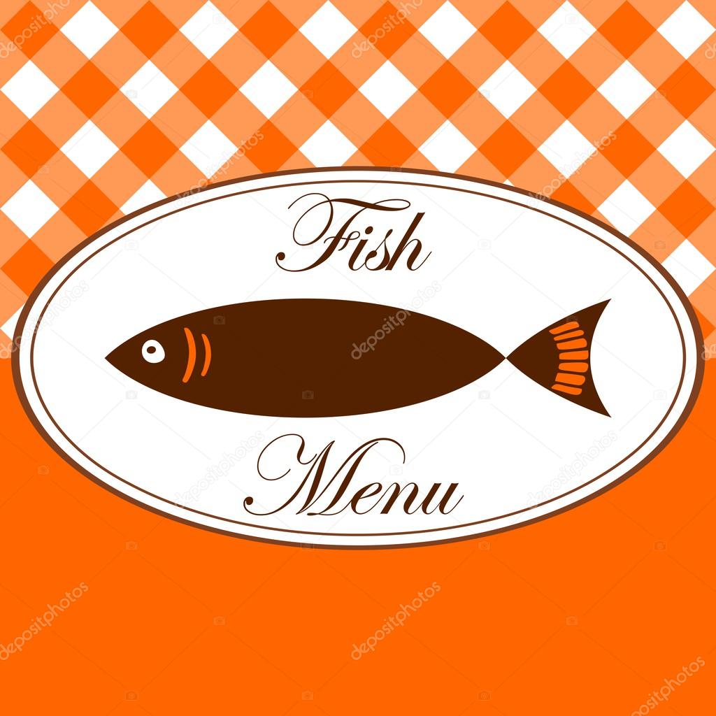Vintage fish menu card for restaurant, vector illustration — Stock ...