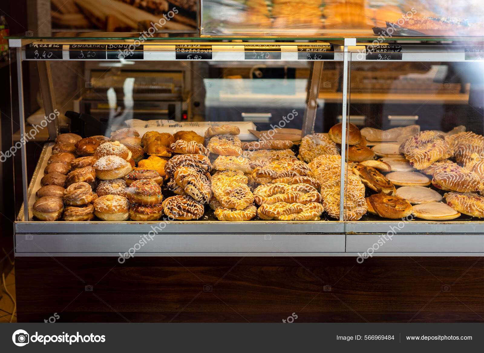 Bakery Shop Display Sugar Bun Sweets Donuts Stock Photo by ©Magryt ...