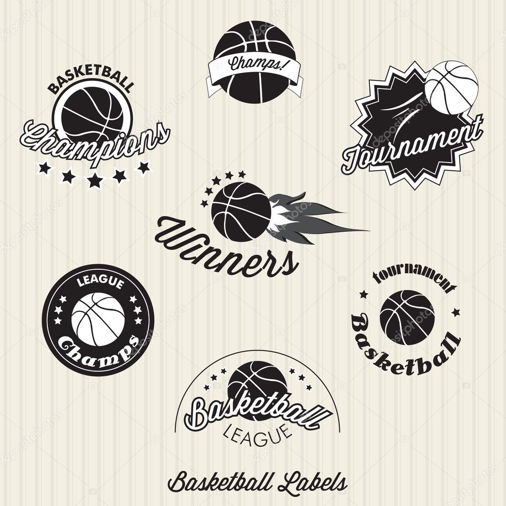 Basketball labels, badges Stock Vector by ©redrighthand 33606679