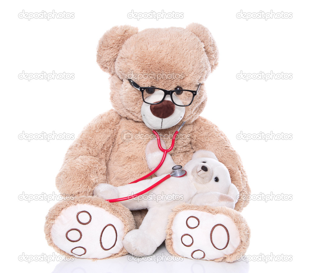 Teddy bear as pediatrician with baby Stock Photo by ©Jeanette.Dietl ...