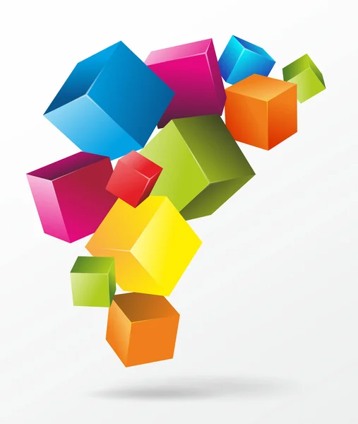 Set of colorful cubes 3D — Stock Vector © 3d_kot #65886239