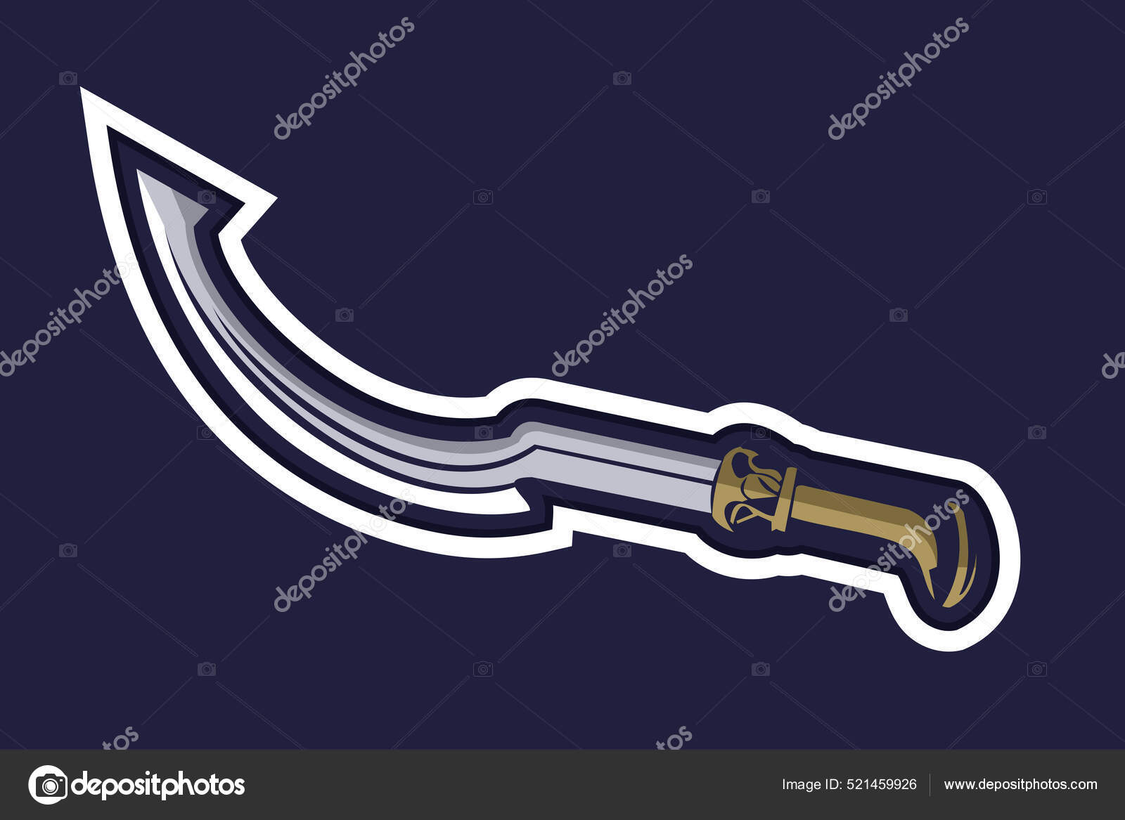 Egyptian Sickle Shaped Sword Khopesh Sword Vector Illustration Simple ...