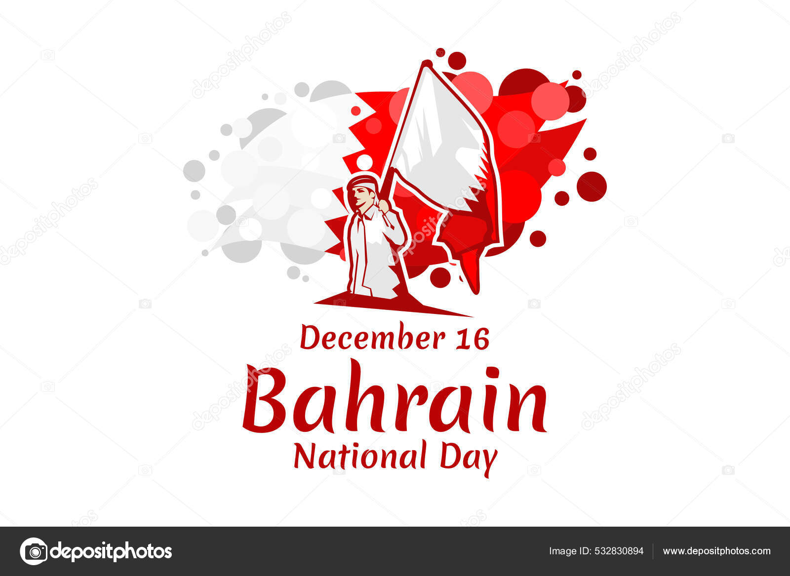 December Happy National Day Bahrain Vector Illustration Suitable ...