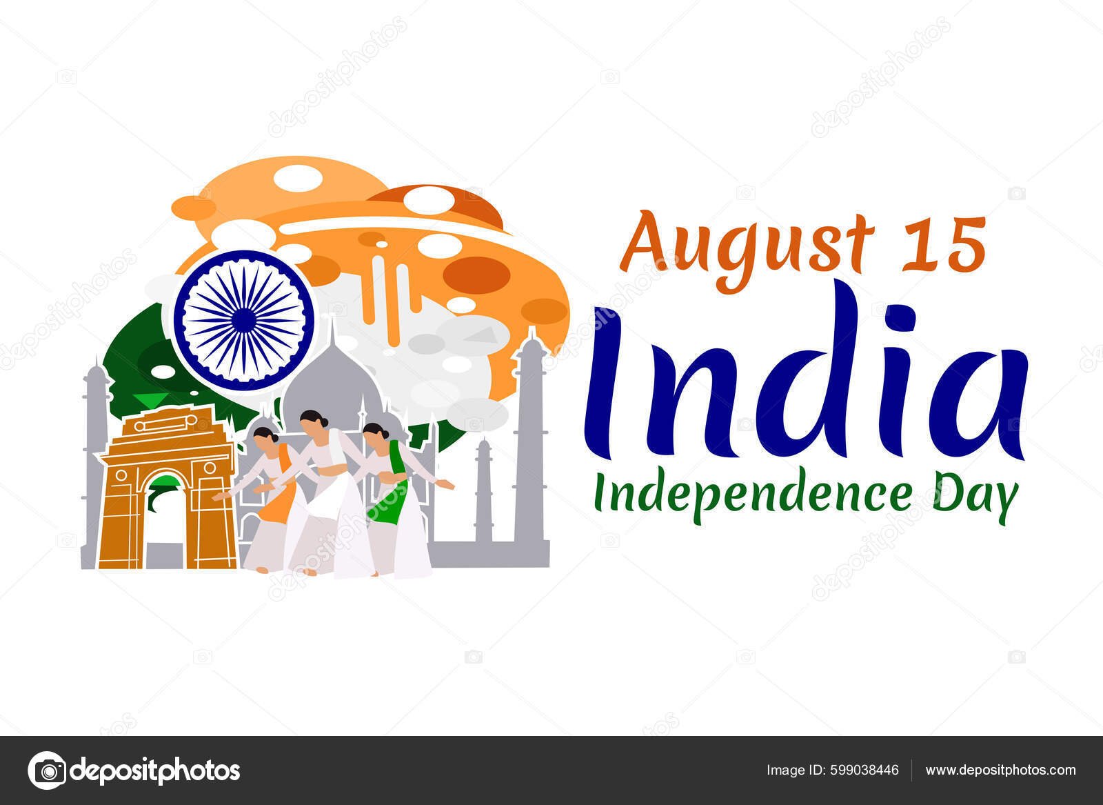 August Independence Day India Vector Illustration Suitable Greeting ...