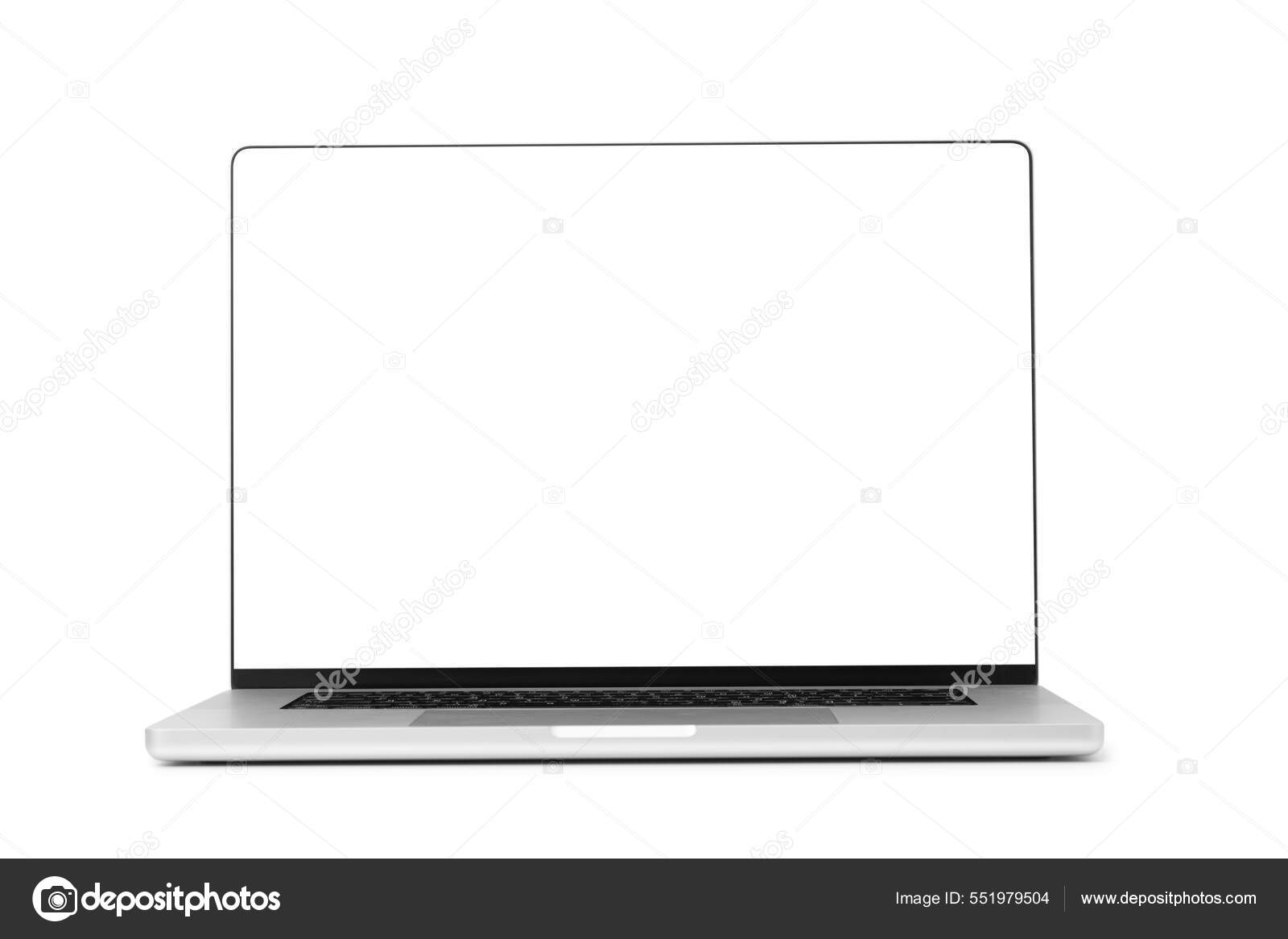 Laptop Computer Mockup Isolated White Background Clipping Path Stock ...