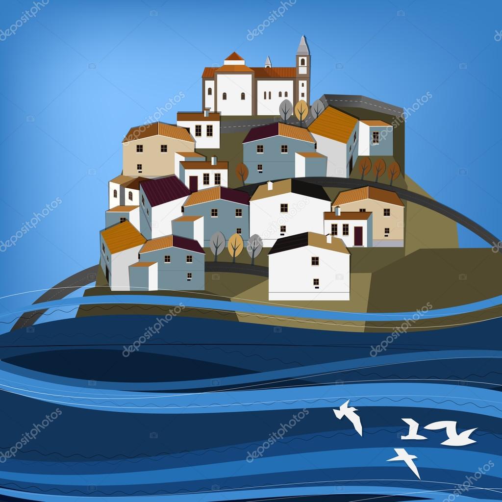 Spanish town landscape Stock Vector Image by ©annyart #43605331