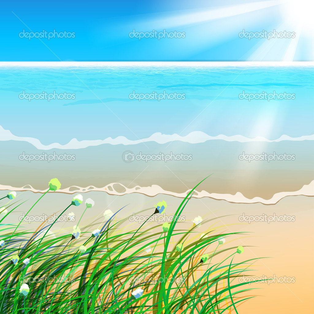Beautiful sea background Stock Vector by ©annyart 46920115