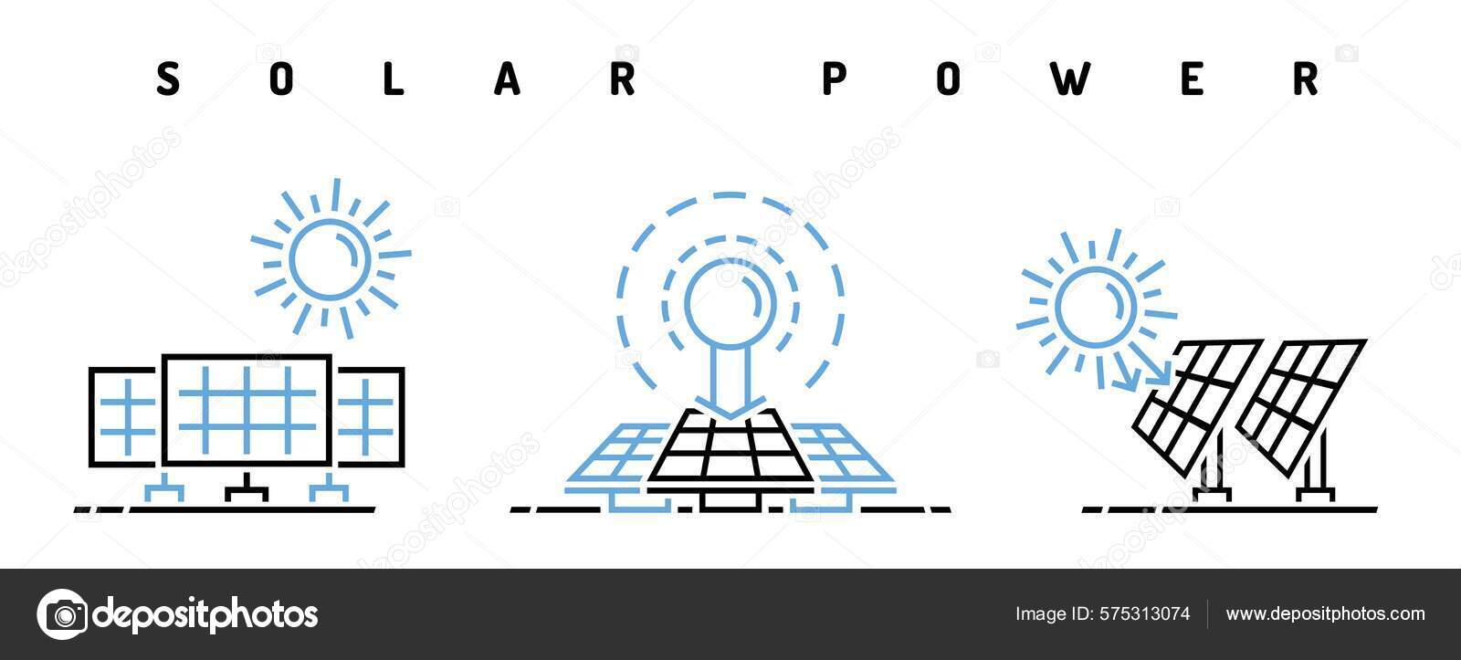 Solar Power Plant Renewable Green Power Icon Sign Alternative Energy ...