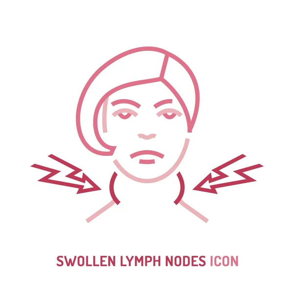 Swollen lymph nodes icon. Tonsils, pharyngitis swelling and redness ... Swollen lymph nodes icon. Tonsils, pharyngitis swelling and redness ...
