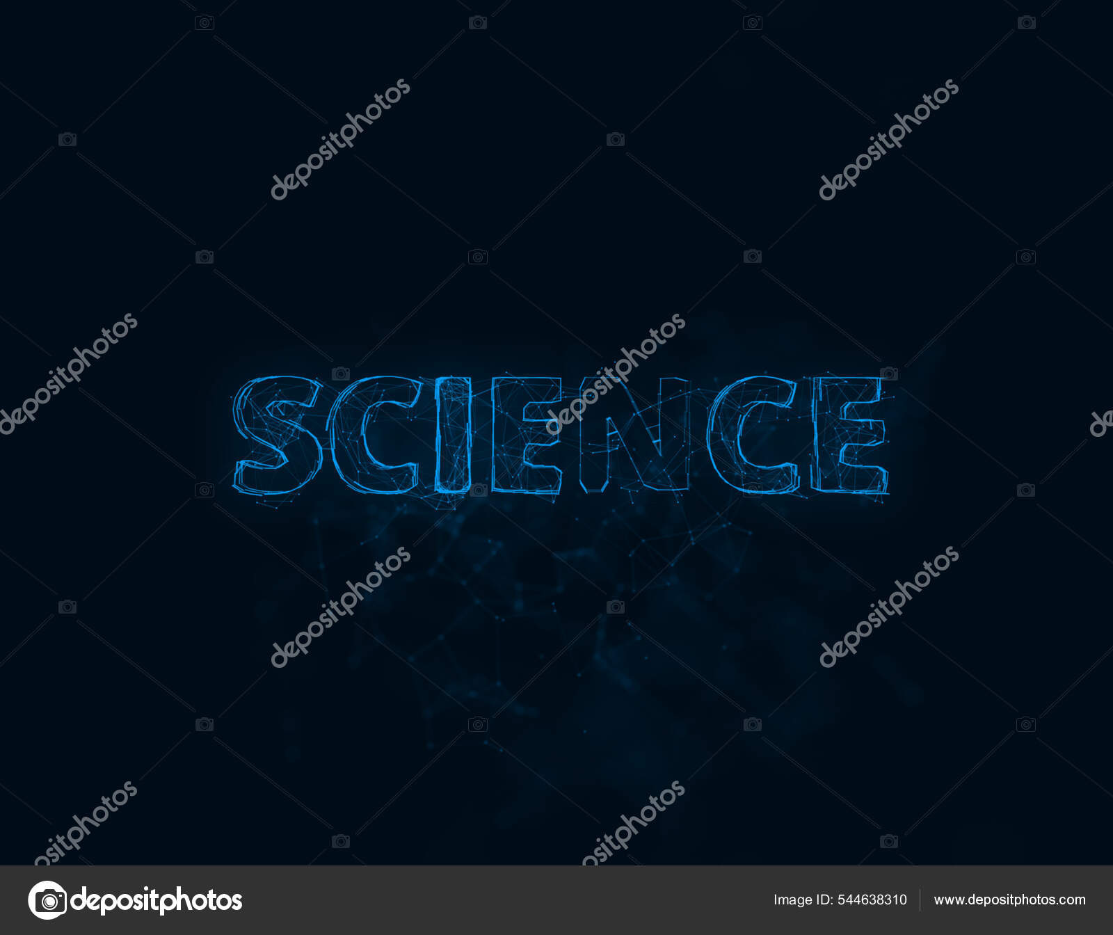 Science title with plexus effect. Connected lines with dots. Lines ...