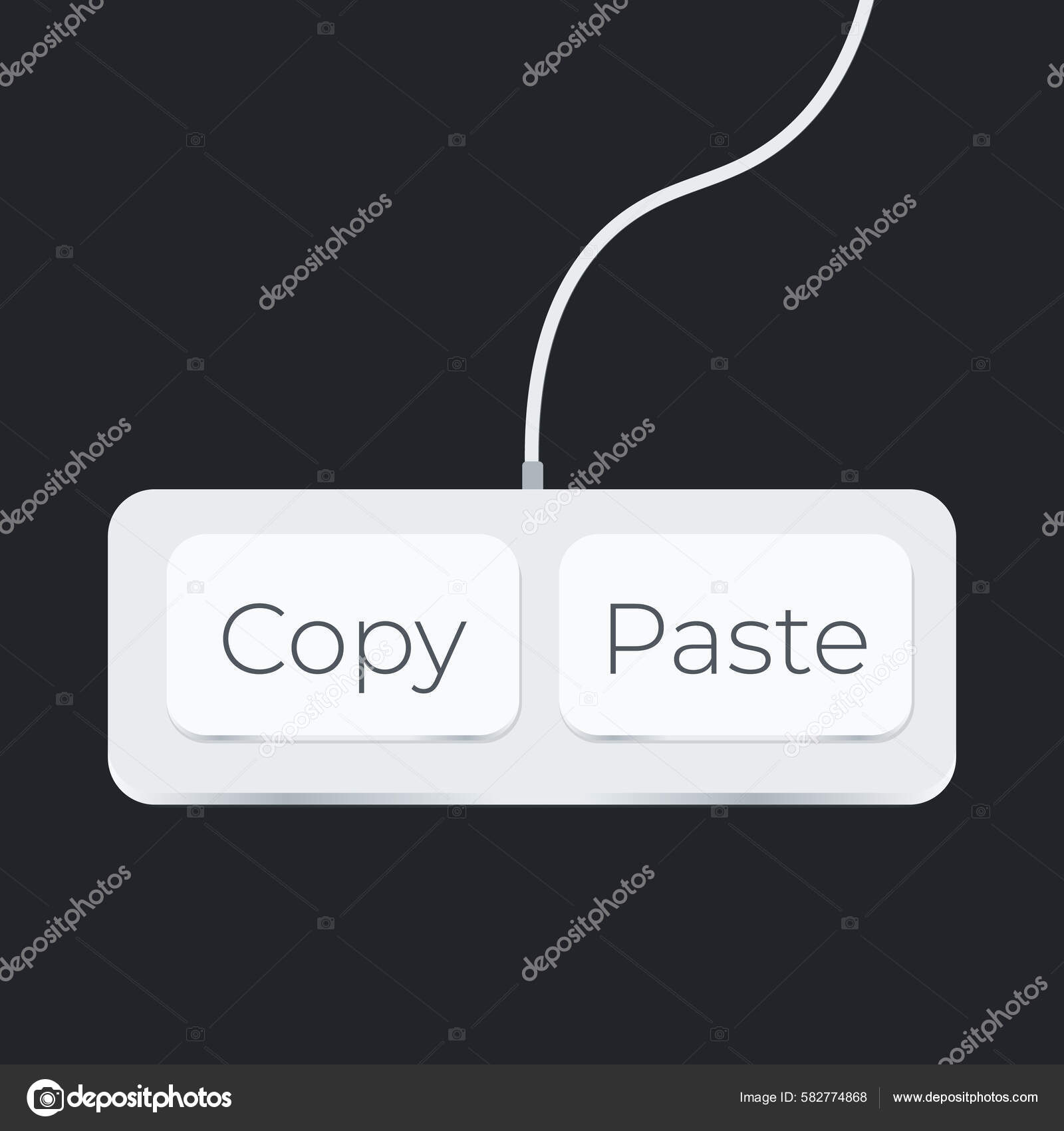 Copy Paste Computer Keys Keyboard Vector Illustration Stock Vector ...