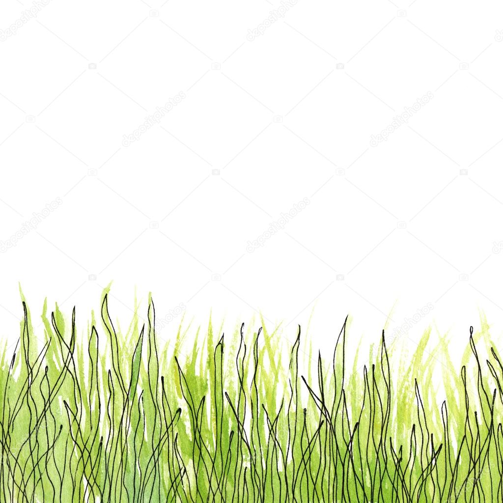 Watercolor green grass — Stock Photo © oaurea #50715631