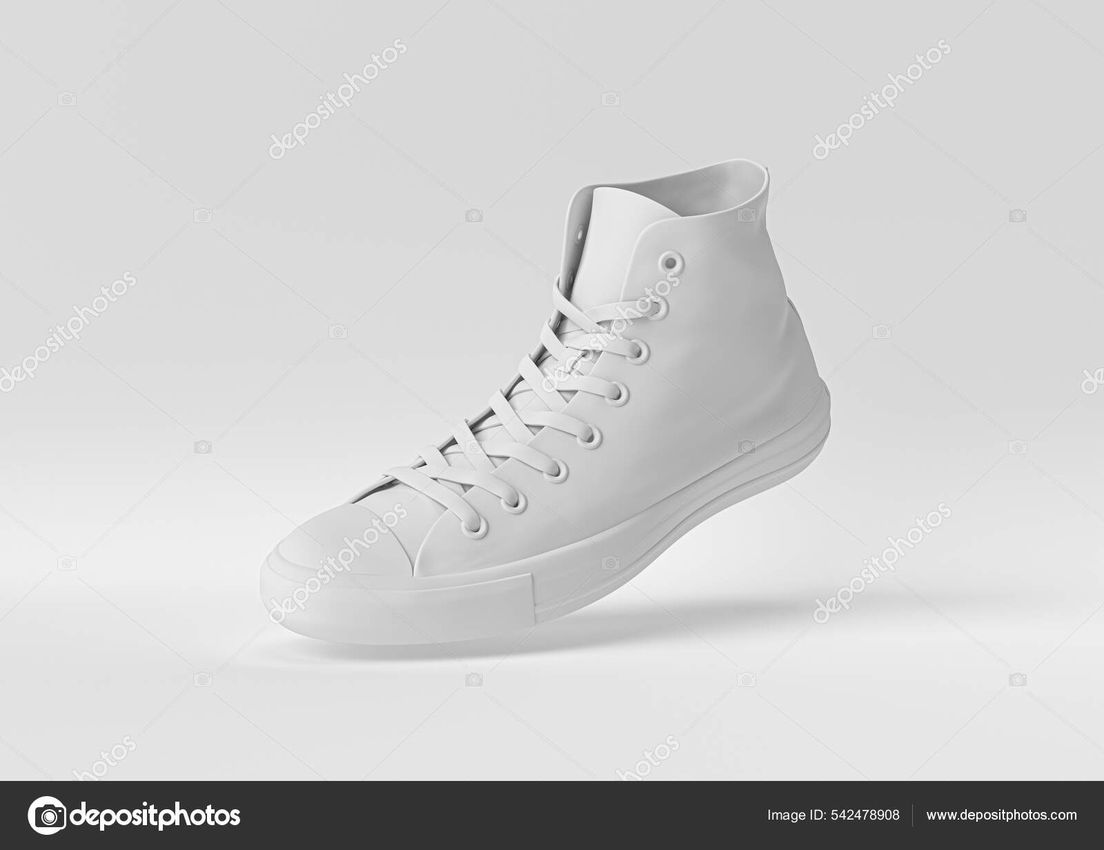 Creative Minimal Paper Idea Concept White Shoe White Background Render ...