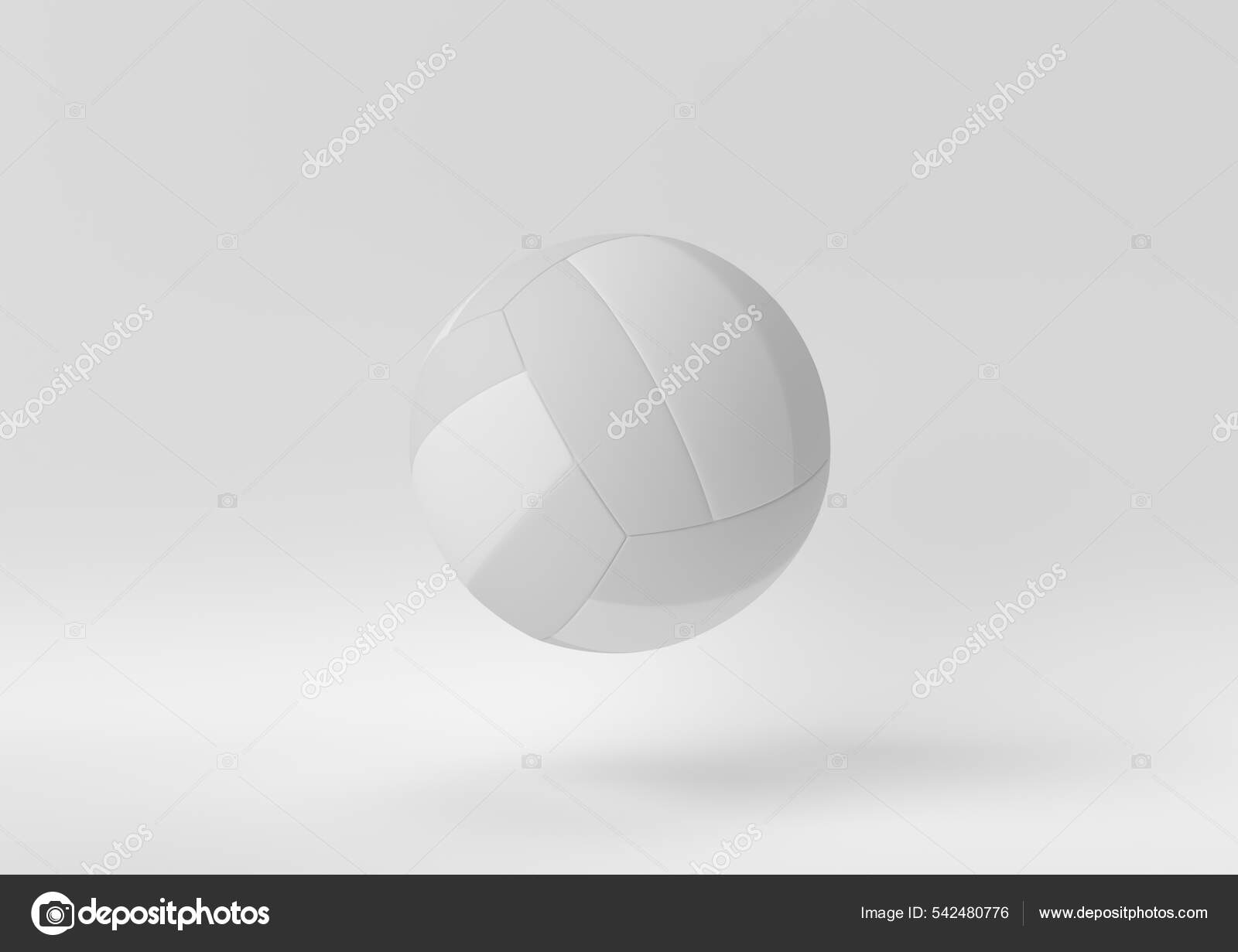 Creative Minimal Paper Idea Concept White Volleyball White Background ...
