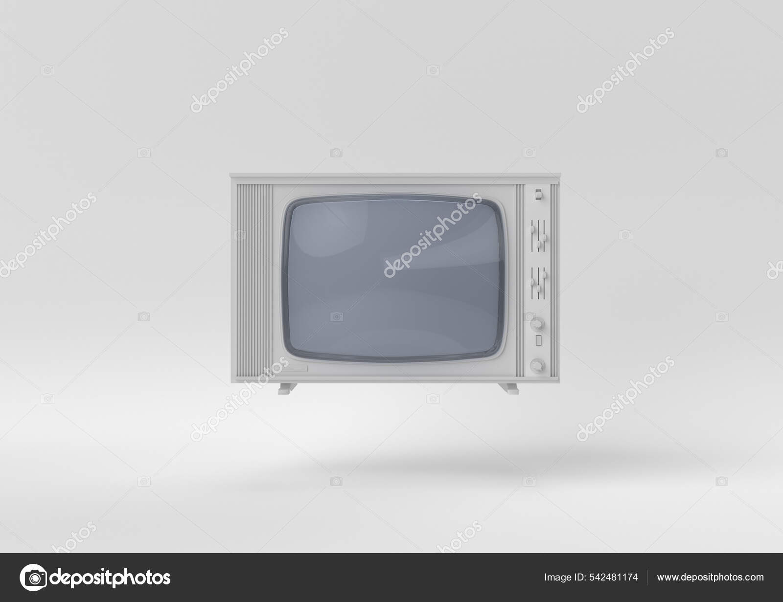 White Retro Old Floating White Background Minimal Concept Idea Render ...