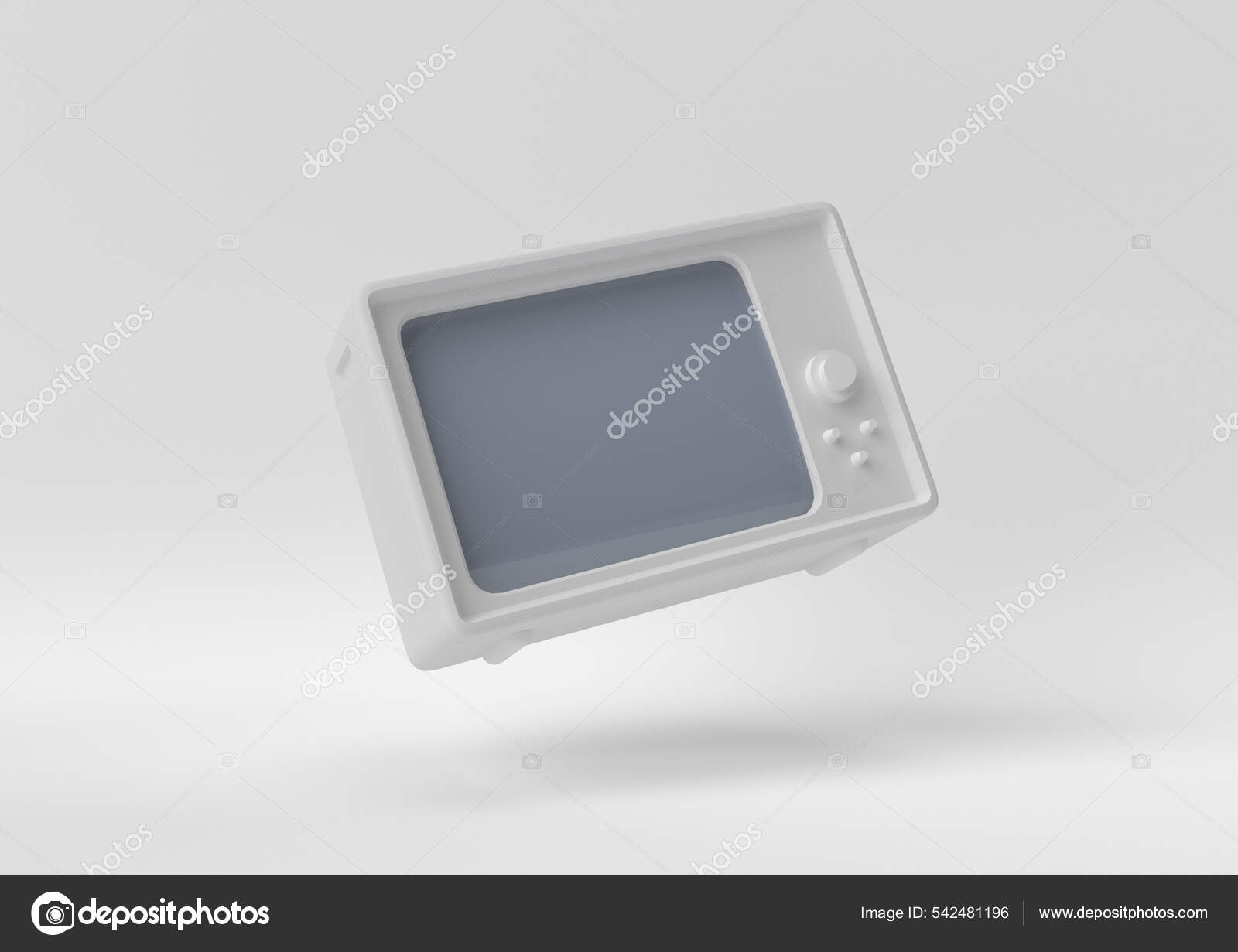 White Retro Old Floating White Background Minimal Concept Idea Render ...