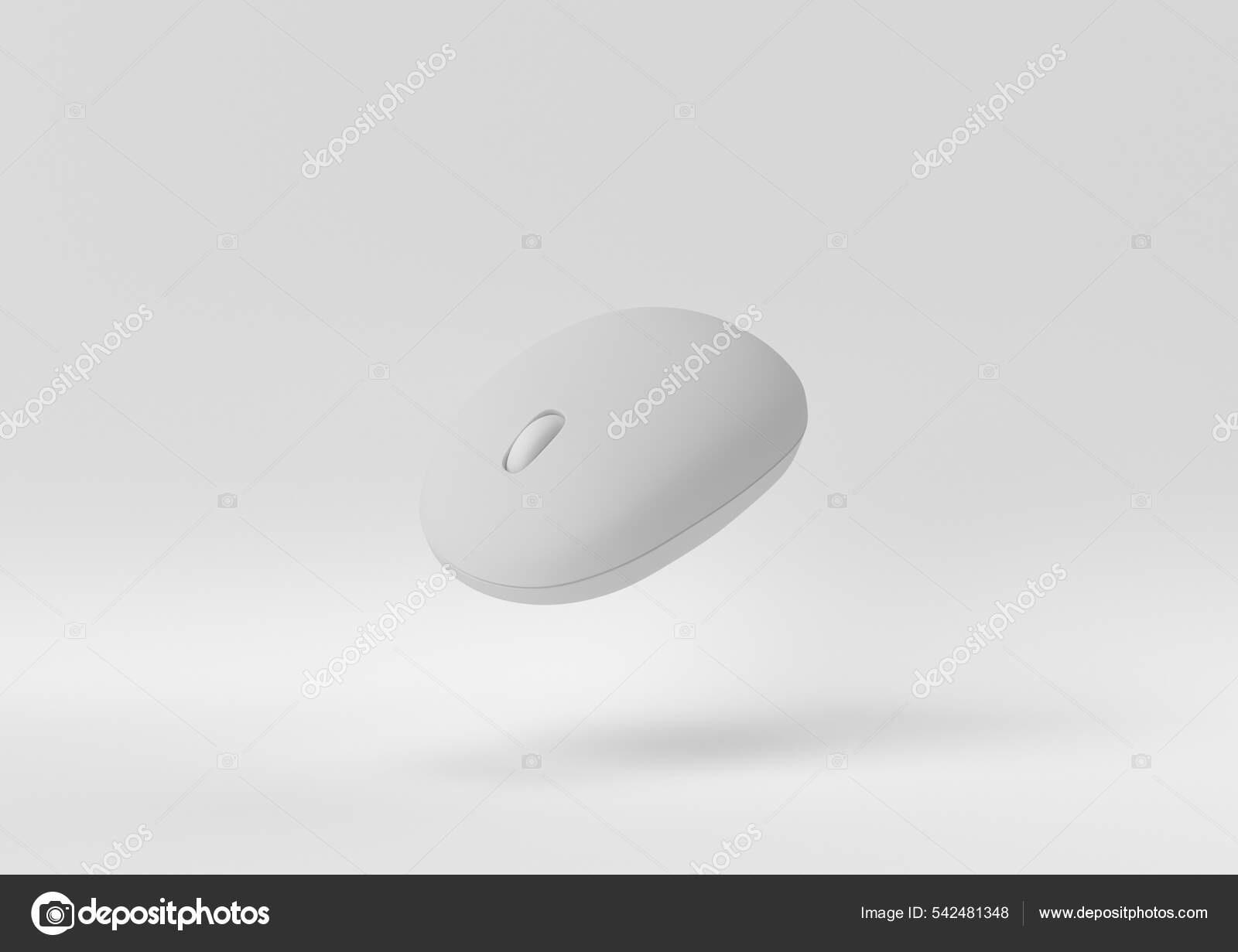 White Wireless Mouse Floating White Background Minimal Concept Idea ...