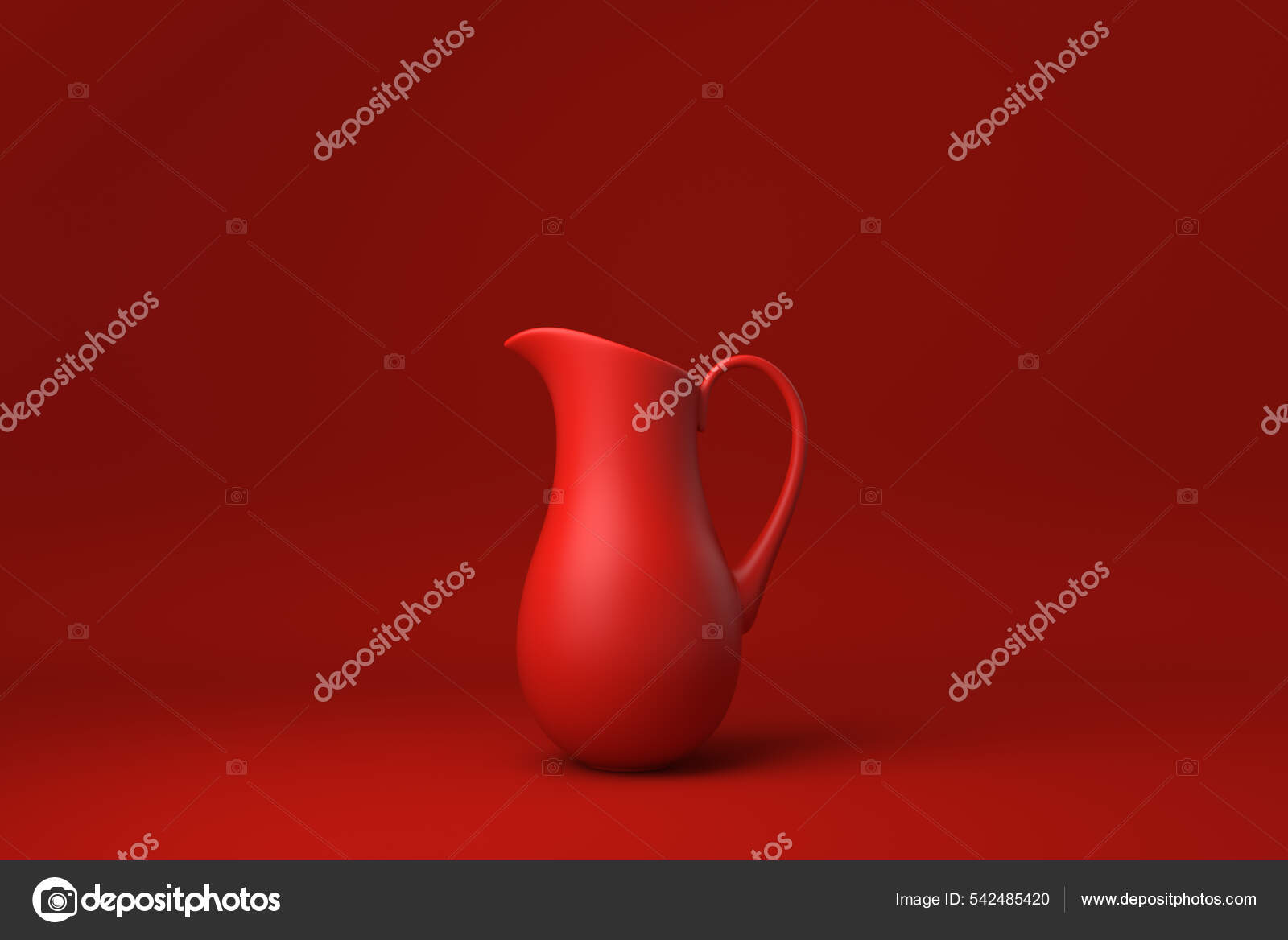 Red Pitcher Milk Jug Floating Red Background Minimal Concept Idea ...