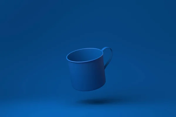 Blue Wine Glass Floating Blue Background Minimal Concept Idea Creative ...