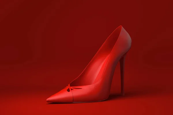 Red Shoe Floating Red Background Minimal Concept Idea Creative Render ...
