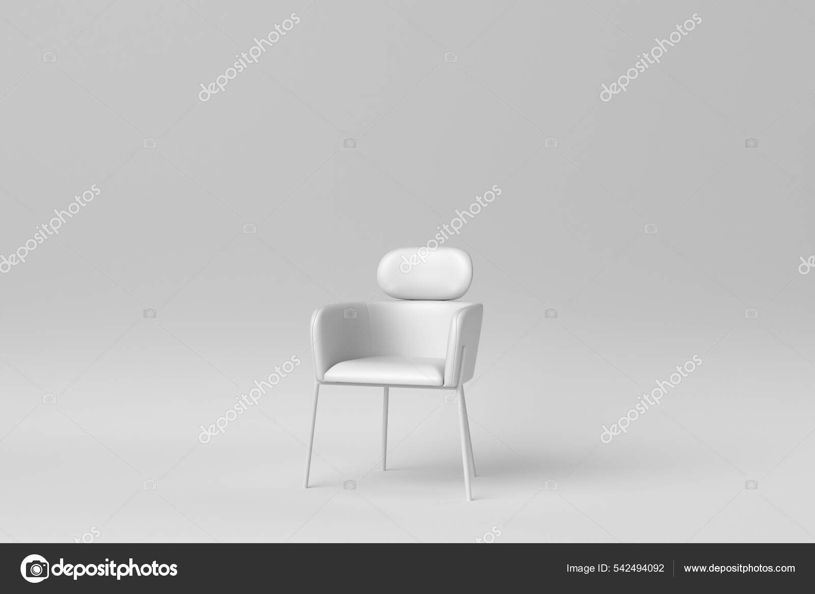 White Modern Chair White Background Minimal Concept Render — Stock ...