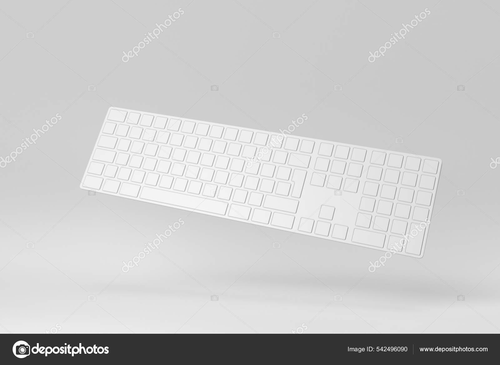 Modern Computer Keyboard White Background Design Template Mock Render ...