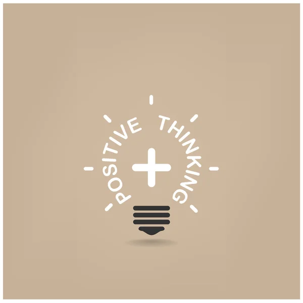 Creative light bulb symbol with positive thinking and difference Stock ...