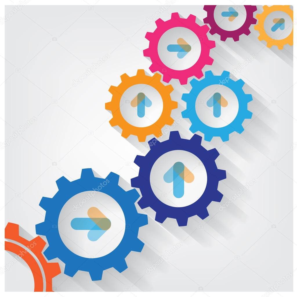 Color Gears Infographics Stock Vector Image by ©chatchai5172 #38718825