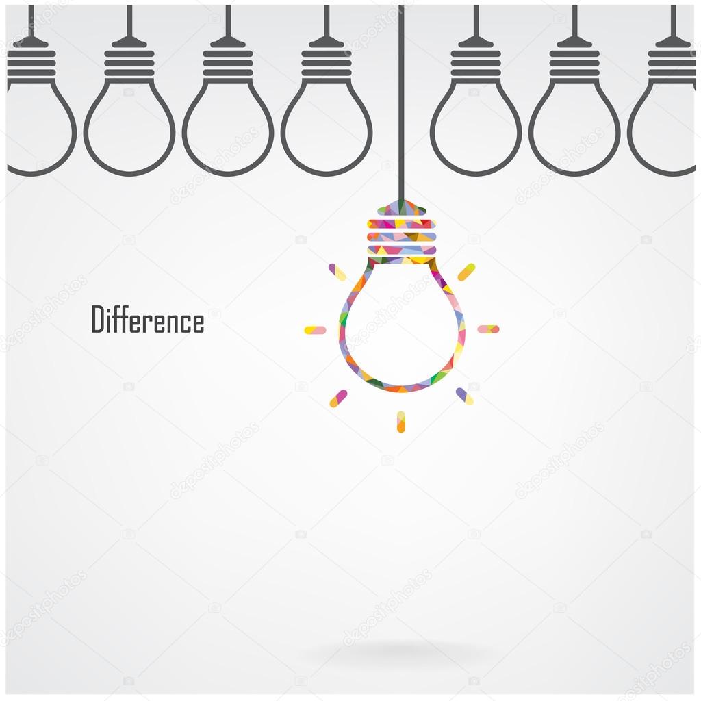 Creative light bulb idea and difference concept Stock Vector Image by ...