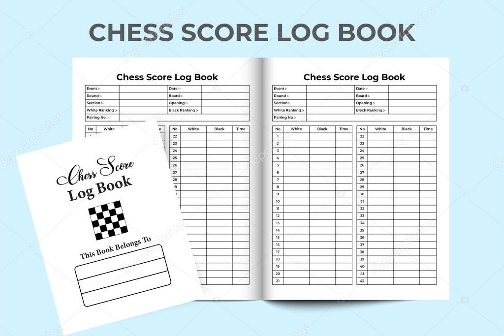 Cuaderno de bitácora de ajedrez KDP interior. Rastreador de partidas de ajedrez y plantilla de ...