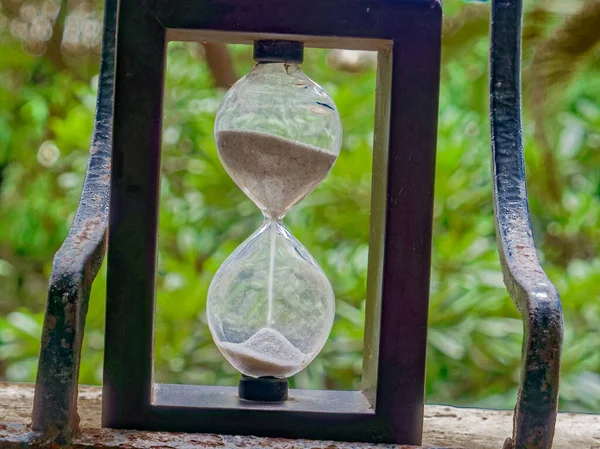 08 19 2022 A Four Minute Hourglass Sand Timer on a window sill Mumbai ...