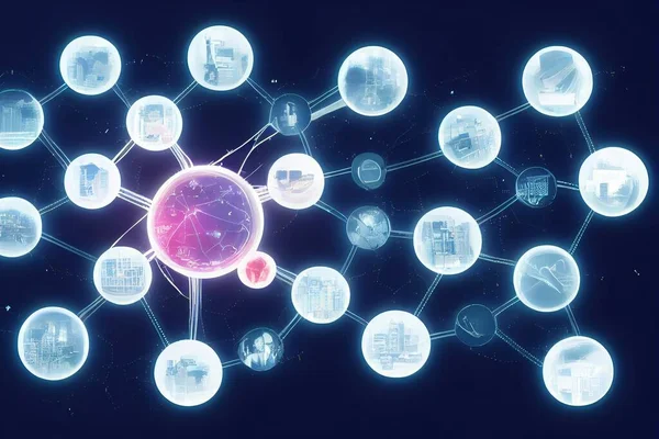 anime style, Modern cityscape and communication network concept ...